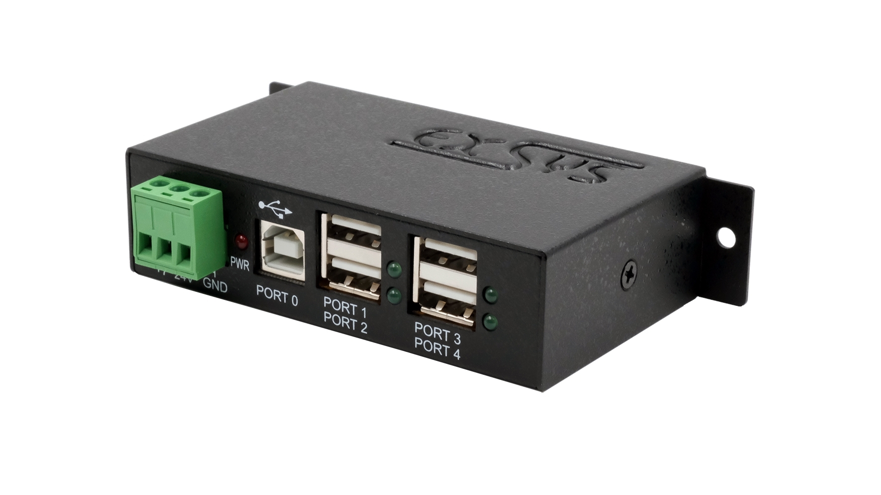 4-Port USB 2.0 Metall-HUB mit 15KV ESD Überspannungsschutz | EX-1163HMS
